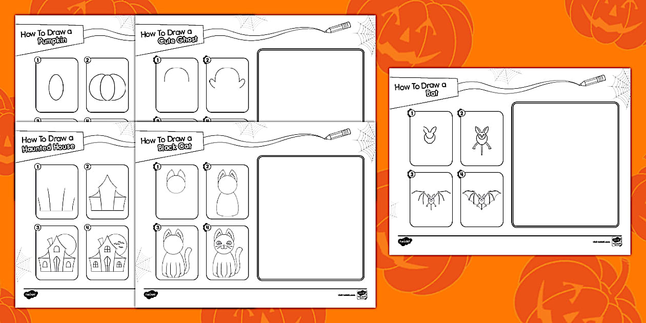 Halloween How To Draw Pack (teacher made) - Twinkl