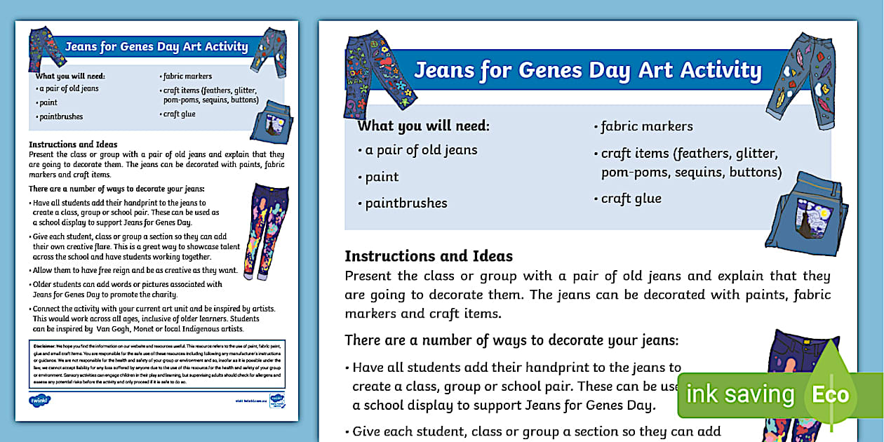 Jeans Art Activity (Teacher-Made) - Twinkl