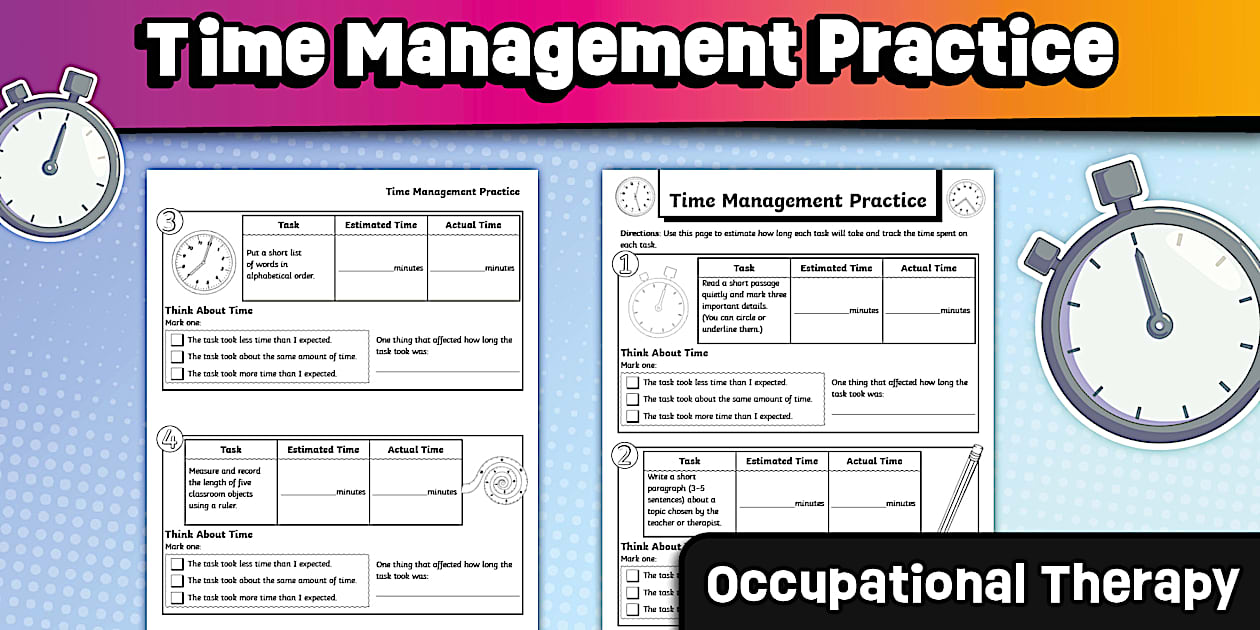 Plan the Task: Time Management Executive Function Practice for OT