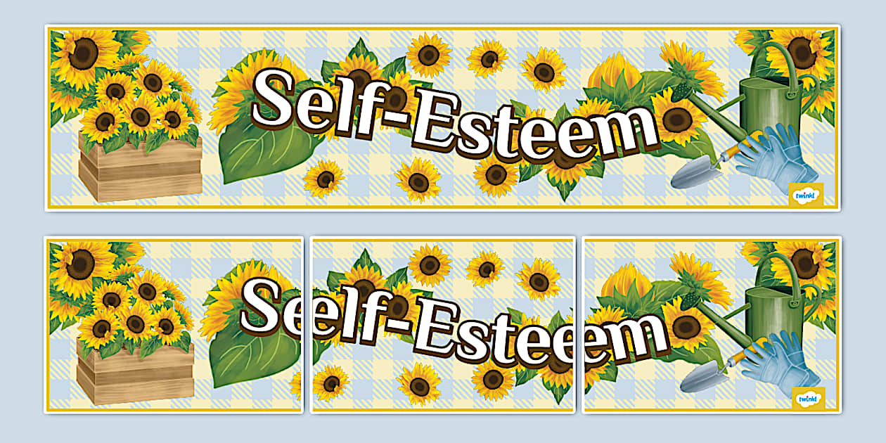 Sunflower-Themed Self-Esteem Display Banner (teacher made)