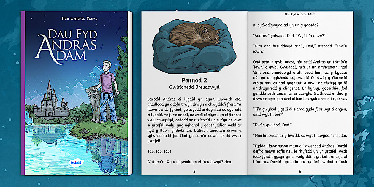 eLyfr Dau Fyd Andras Adam (Hecho por educadores) - Twinkl