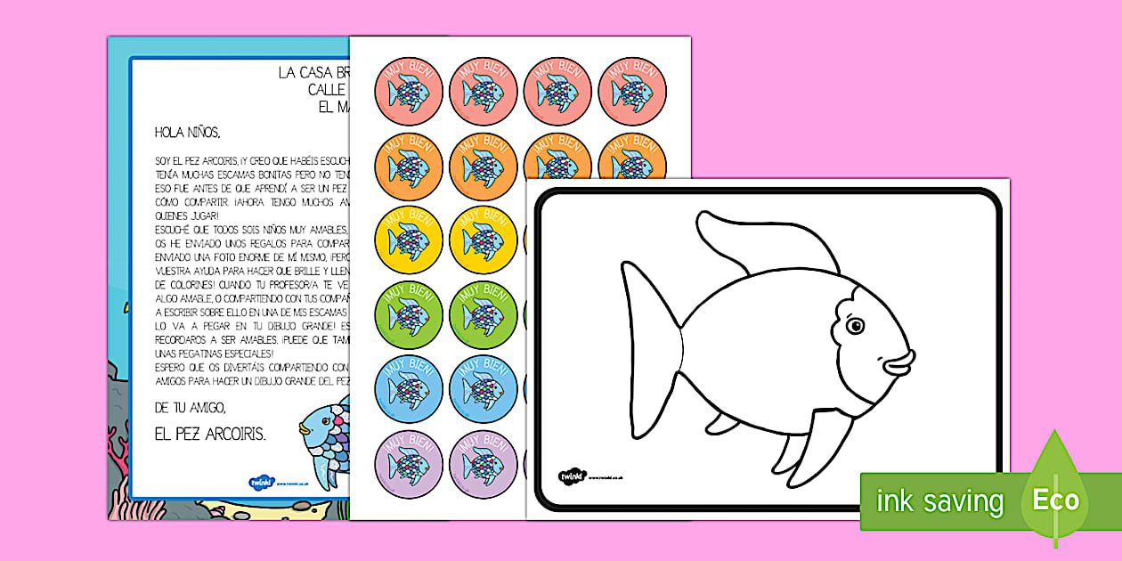 Pack de recursos - Comparte con el pez arcoiris - Twinkl