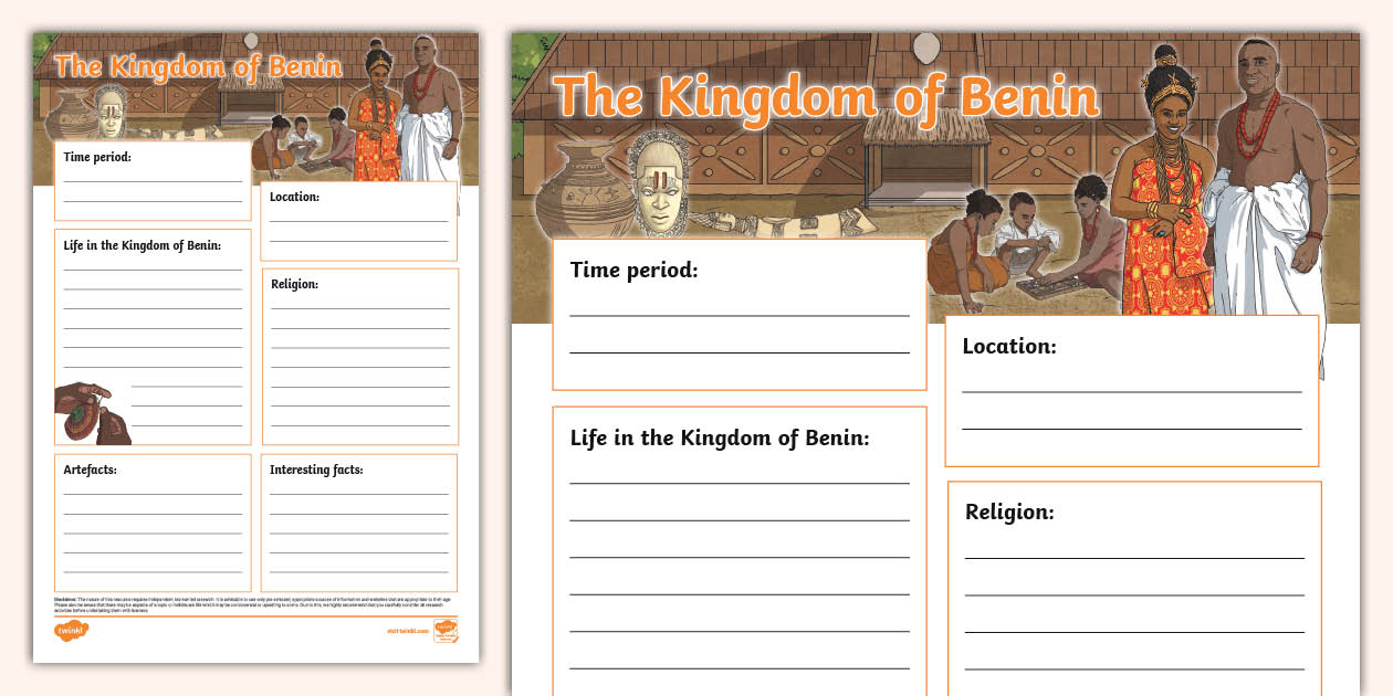 Kingdom of Benin Fact File Template (teacher made) - Twinkl
