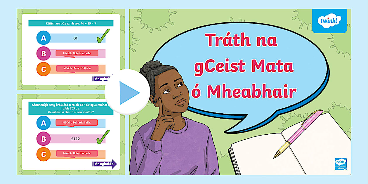Tráth na gCeist Mata ó Mheabhair PowerPoint Rang 1/2