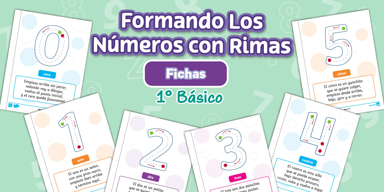 Pósters | Formando Los Números con Rimas | Matemáticas
