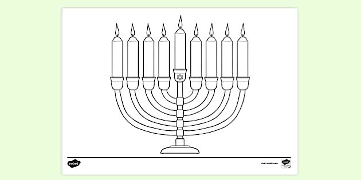 Menorah Colouring Sheet - KS1 Resources (teacher made)
