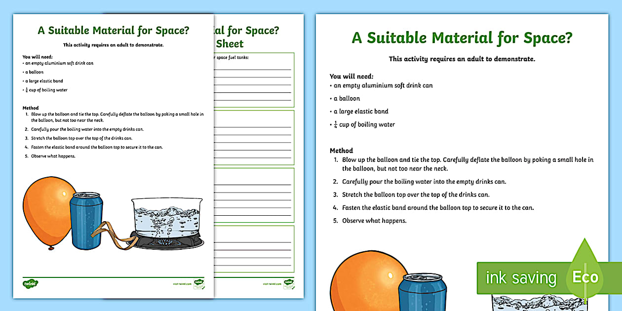 A Suitable Material for Space Activity (teacher made)