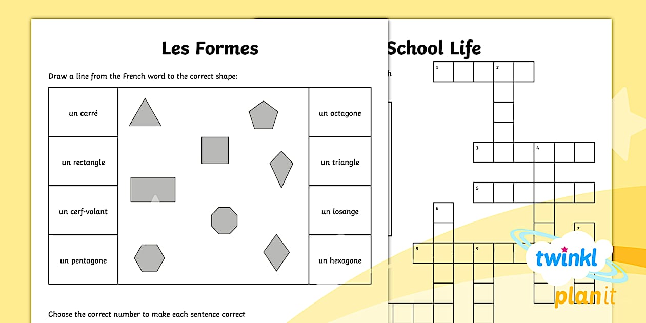 French: School Life Year 5 Home Learning Tasks - Twinkl