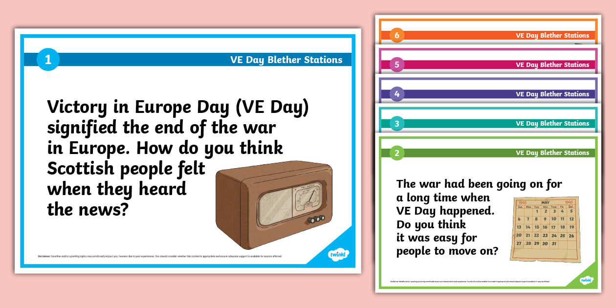 VE Day Blether Stations (teacher made) - Twinkl