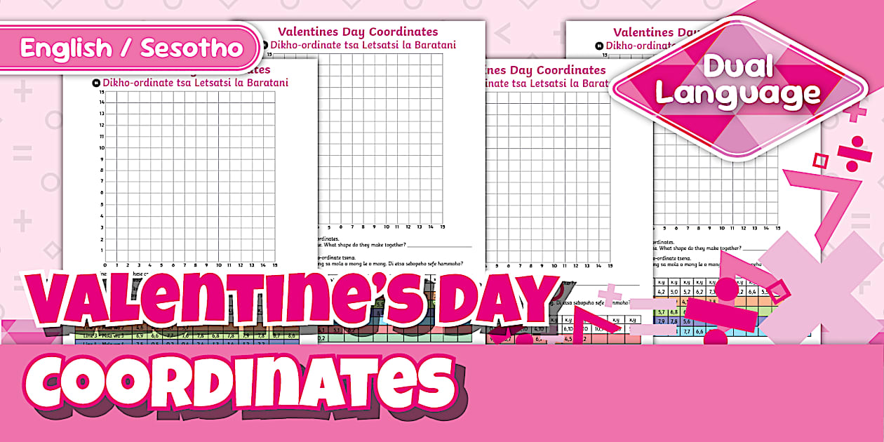Grade 4 Maths Term 3 - Valentines Day Coordinates Worksheets