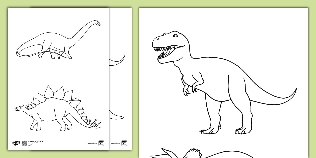 FREE! - Dinosaur Colouring Sheets - Twinkl