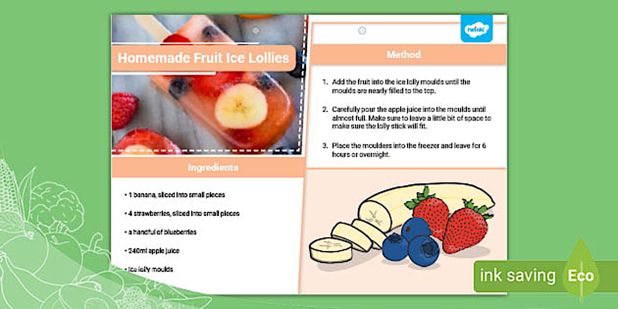 Homemade Fruit Baby Ice Pop Recipe - EYLF - Parents - Twinkl