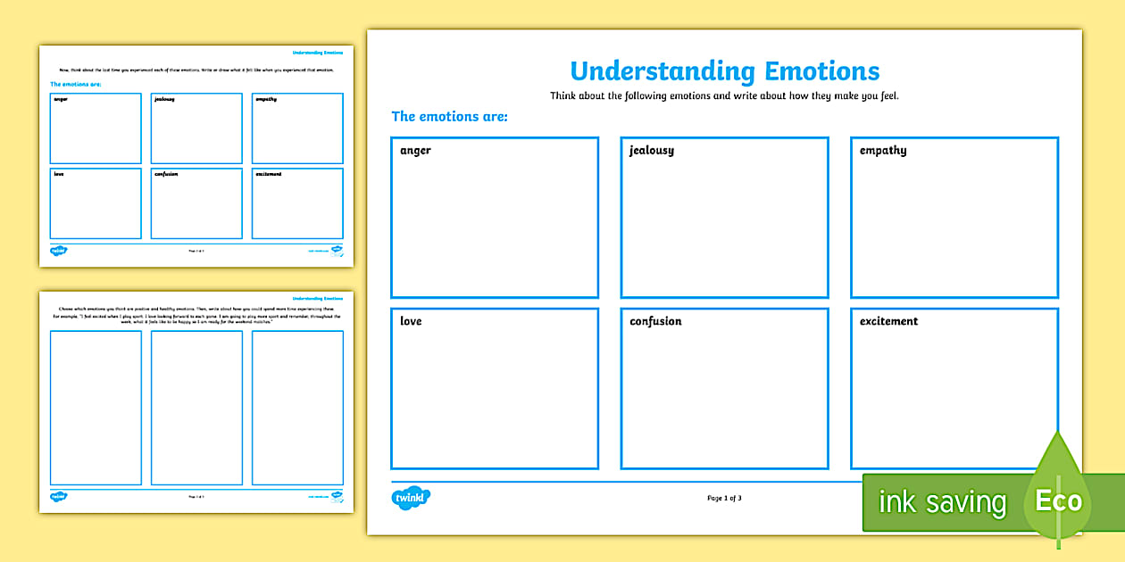 Editable Understanding Emotions Worksheet (teacher made)