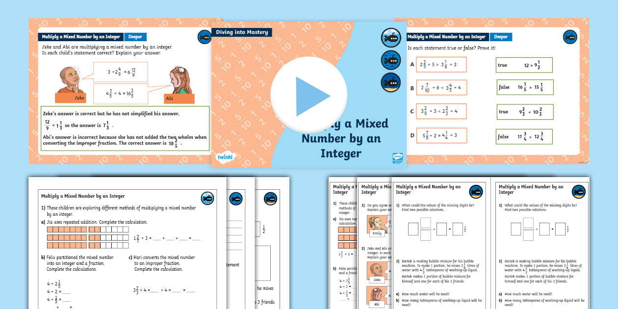 👉 Year 5 DiM: Step 3 Multiply a Mixed Number by an Integer