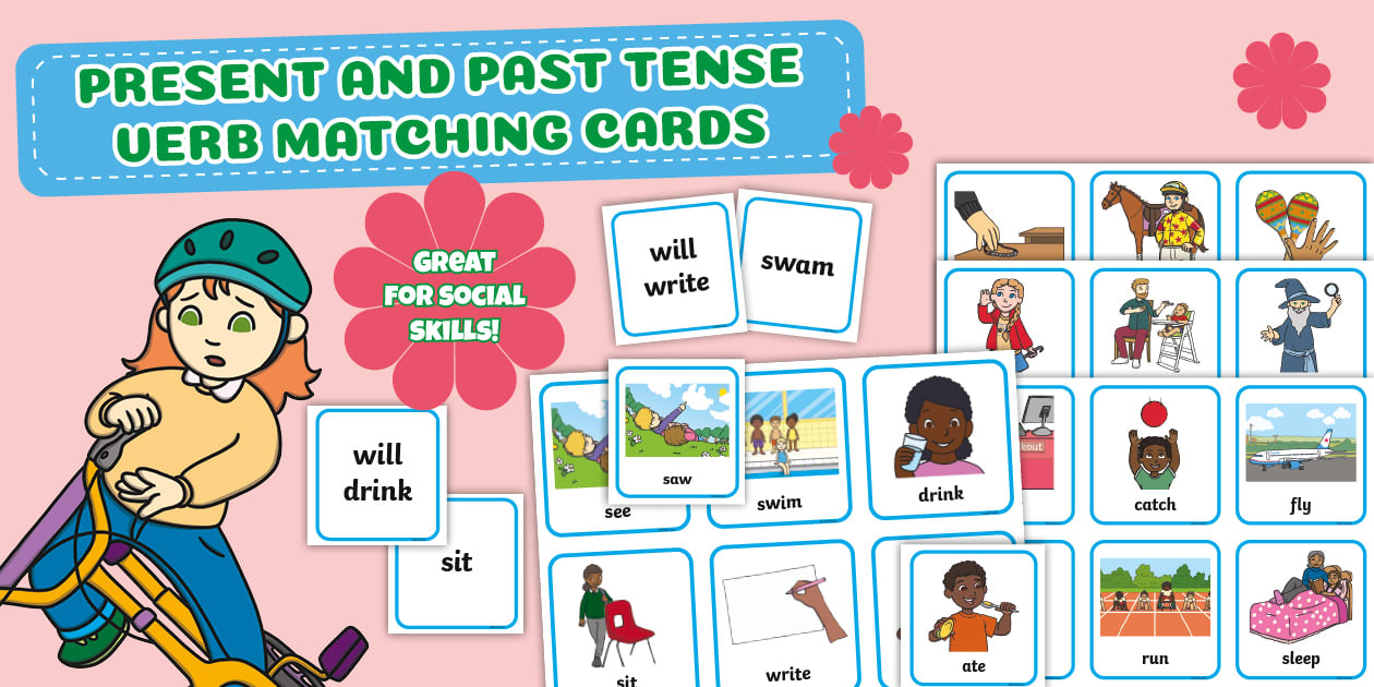 EAL Students - Present and Past Tense Picture Cards