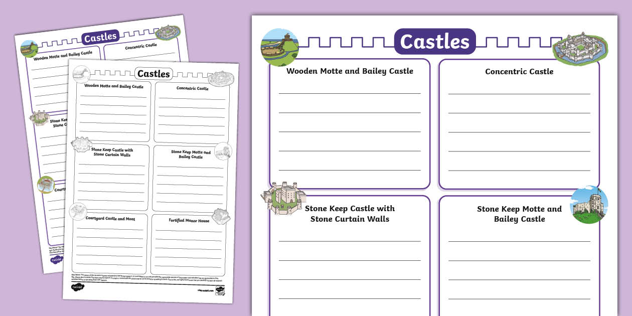 Castles Through the Ages Fact File Template,Castles - Twinkl