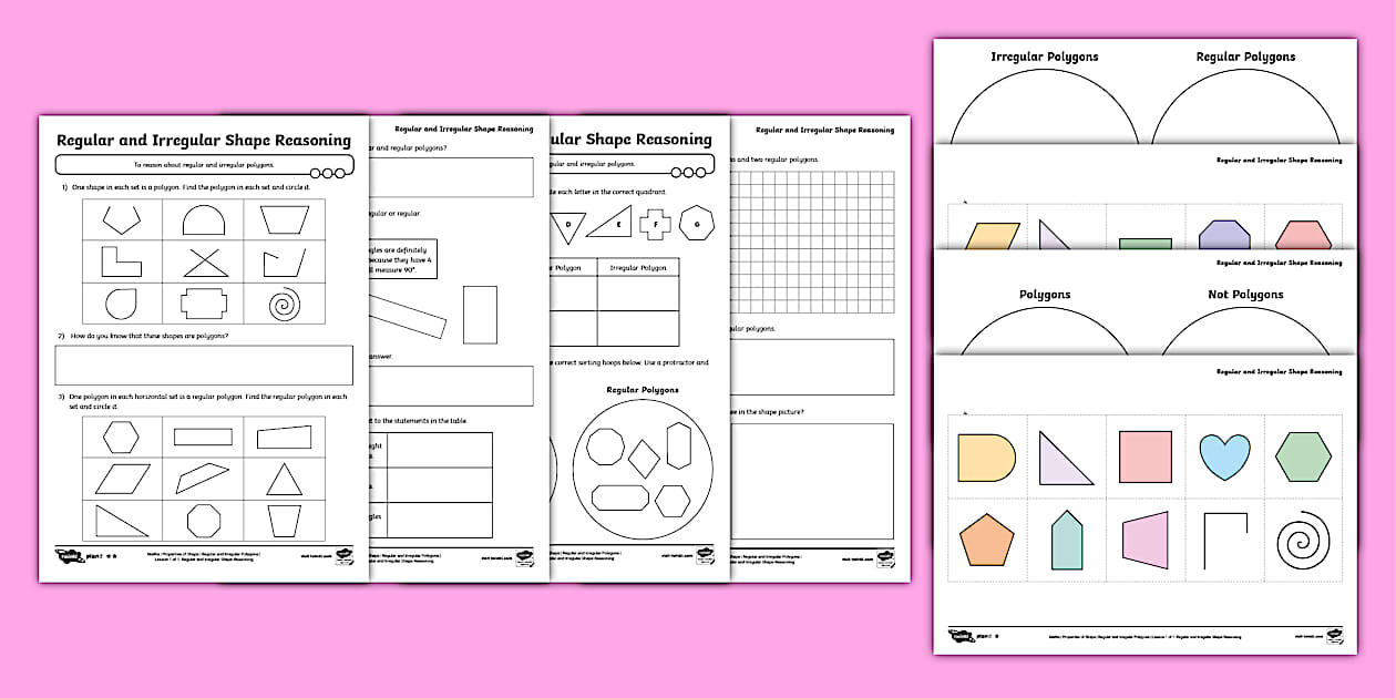 👉 Regular and Irregular Shape Reasoning Activity Sheets