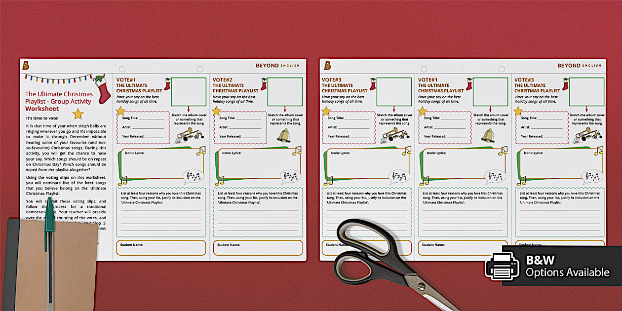 The Ultimate Christmas Playlist - Group Activity - Twinkl