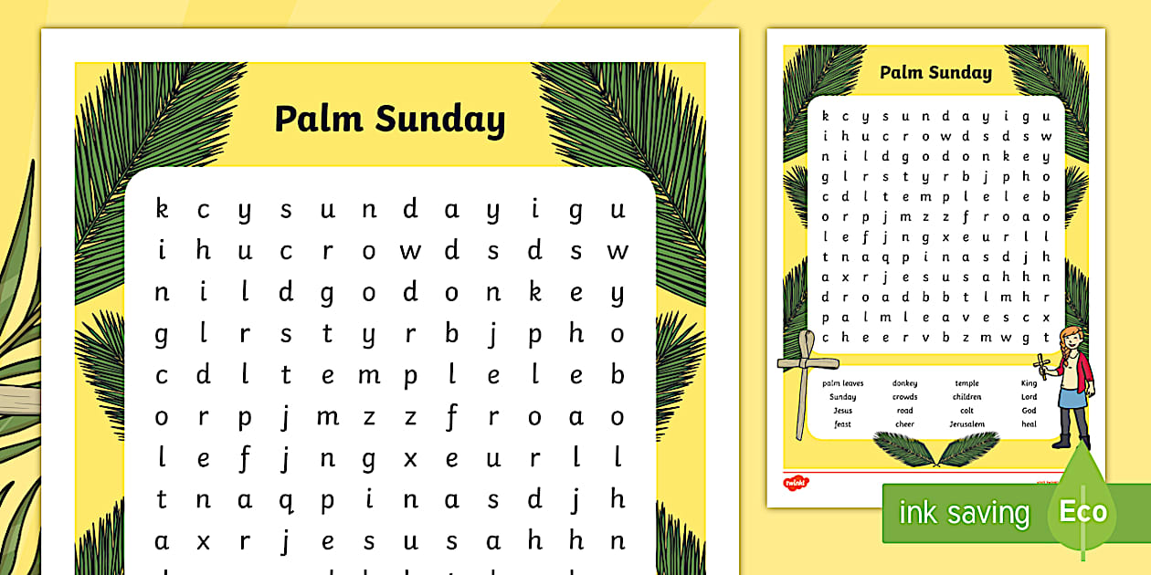Palm Sunday Word Search (teacher made) - Twinkl