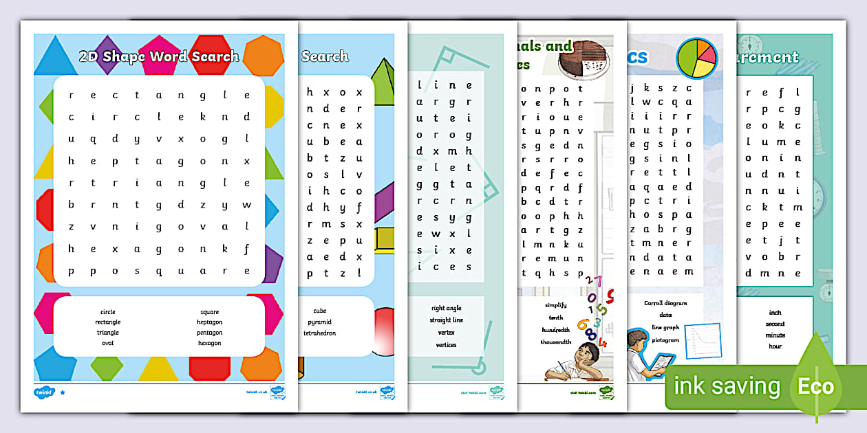 👉 Vocabulary Math Word Search Pack | Twinkl - Twinkl