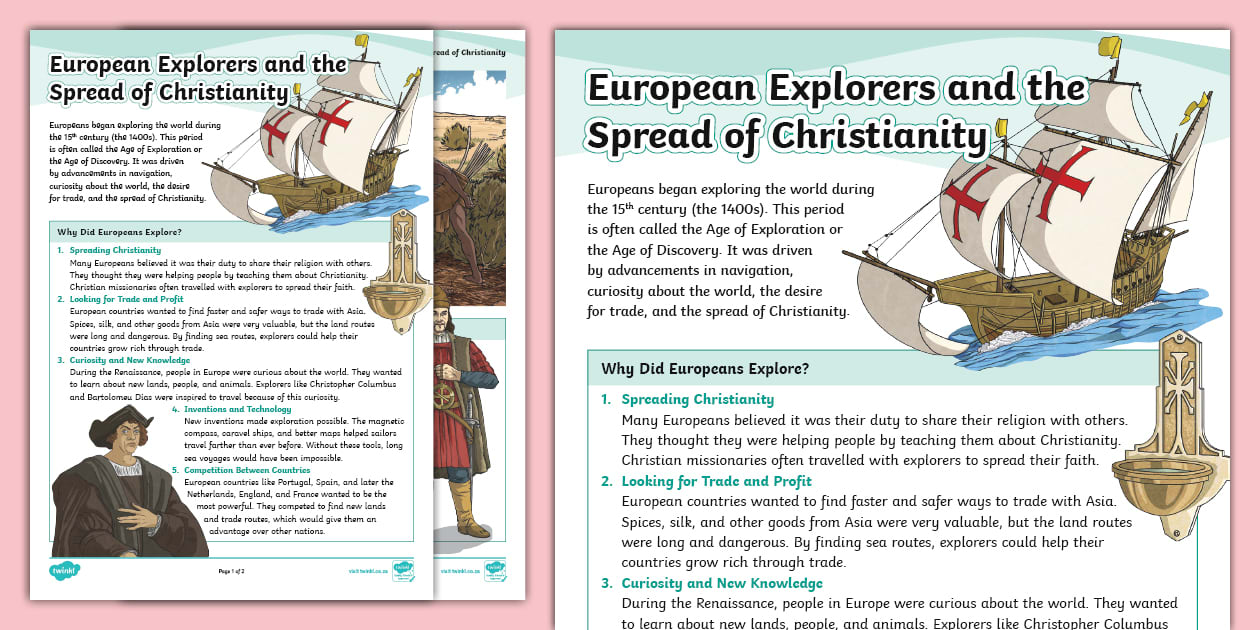 European Explorers and the Spread of Christianity - Twinkl