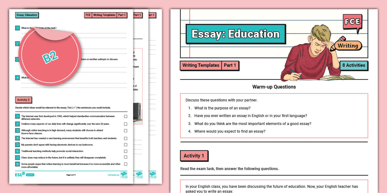 B2 First (FCE) - Writing Templates (Essay) (Teacher-Made)