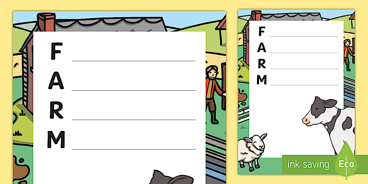 Write a Farm Animals Poem | Farm Acrostic Poem Template