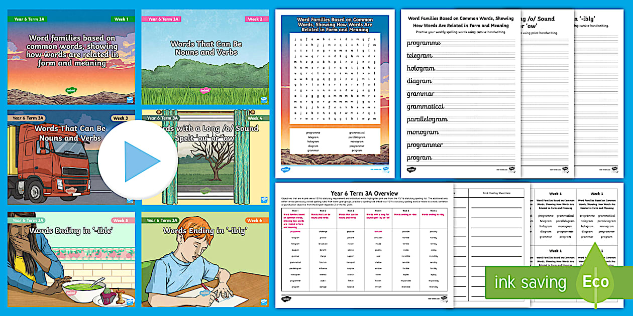 Year 6 Term 3A Bumper Spelling Pack - Twinkl