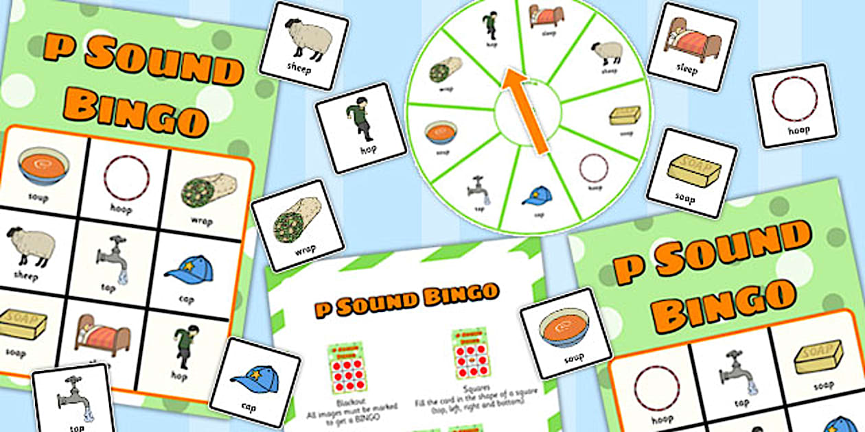 Final 'P' Sound Spinner Bingo (teacher made) - Twinkl