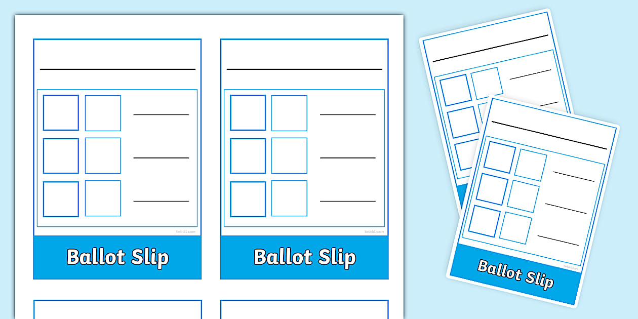 KS2 Write Your Own Ballot Slip Template (teacher made)