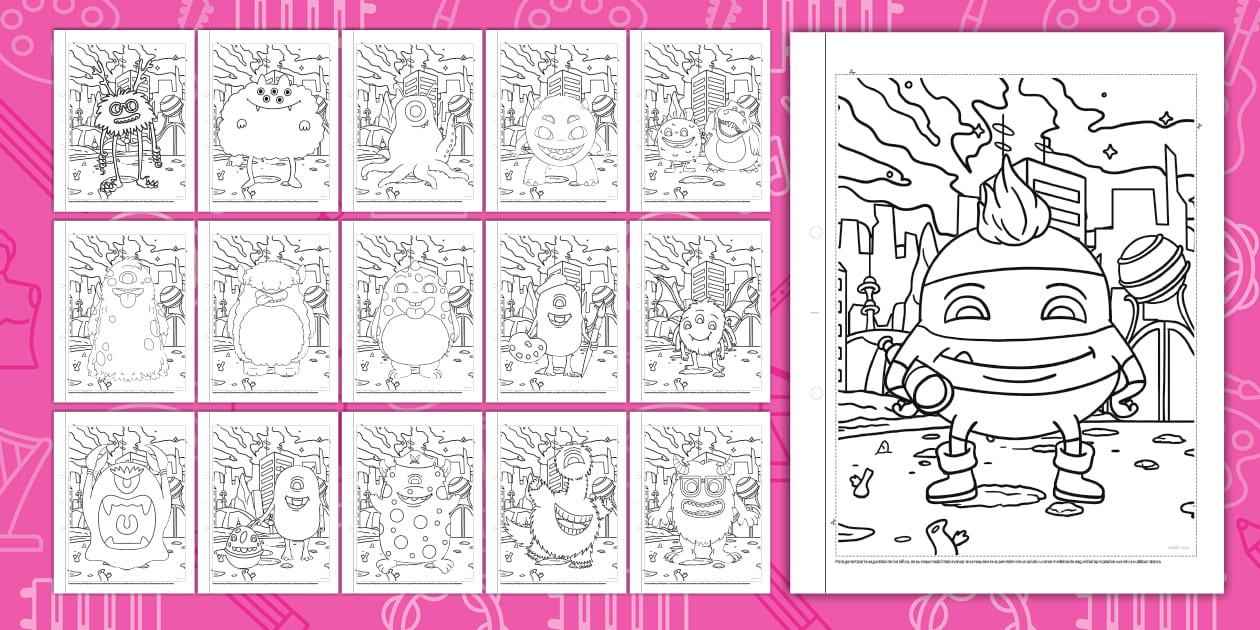 Hojas para Colorear: Los Monstruos (teacher made) - Twinkl