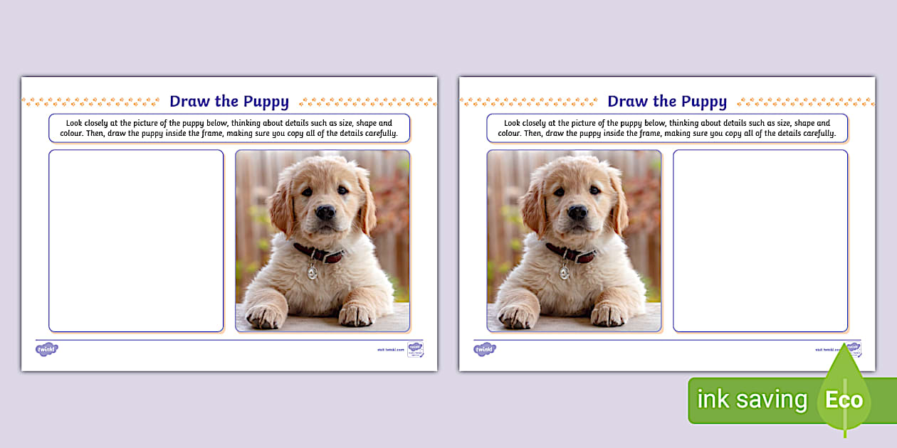 Draw the Puppy Art Activity (teacher made) - Twinkl