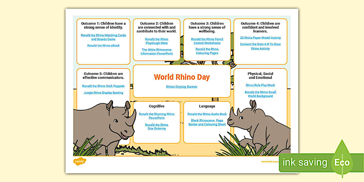 World Rhino Day Topic Planner (professor feito) - Twinkl