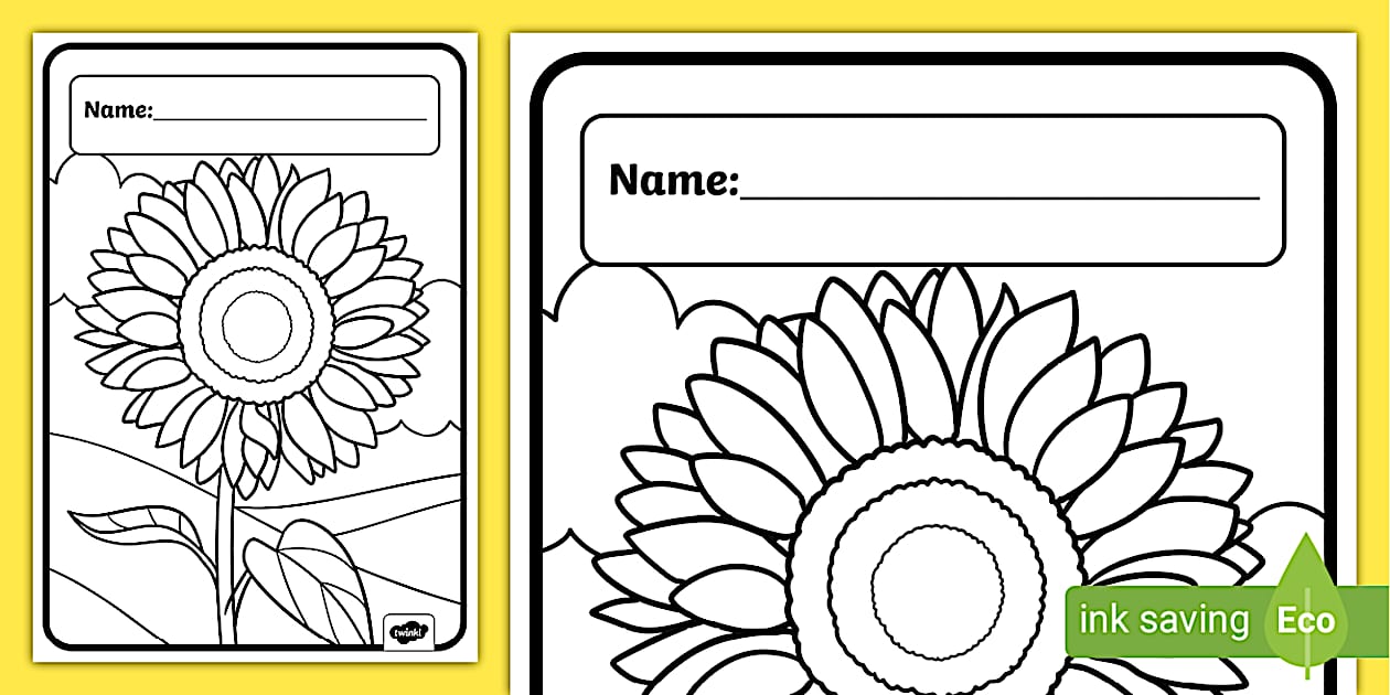 Editable Sunflower Colouring Book Cover (teacher made)