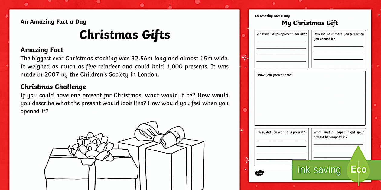 Christmas Gift Worksheet / Worksheet (teacher made) - Twinkl