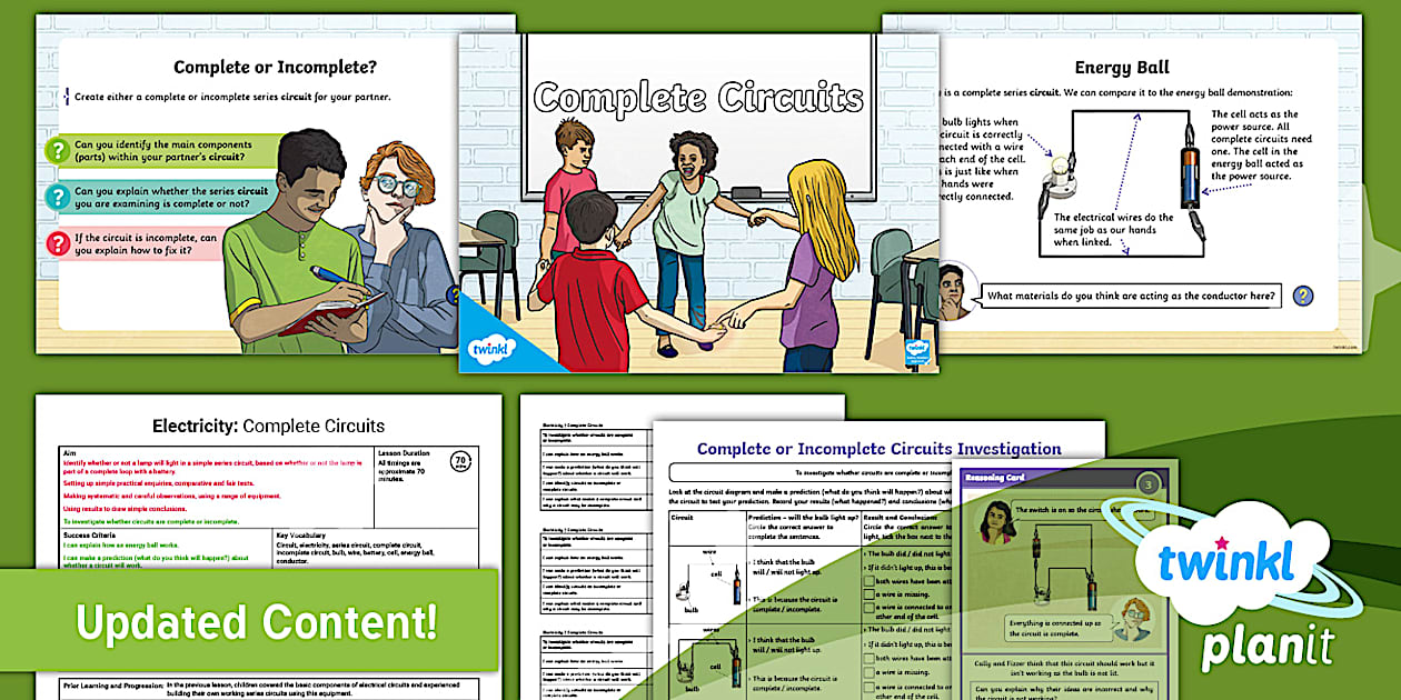 Science: Electricity: Complete Circuits Year 4 Lesson 3