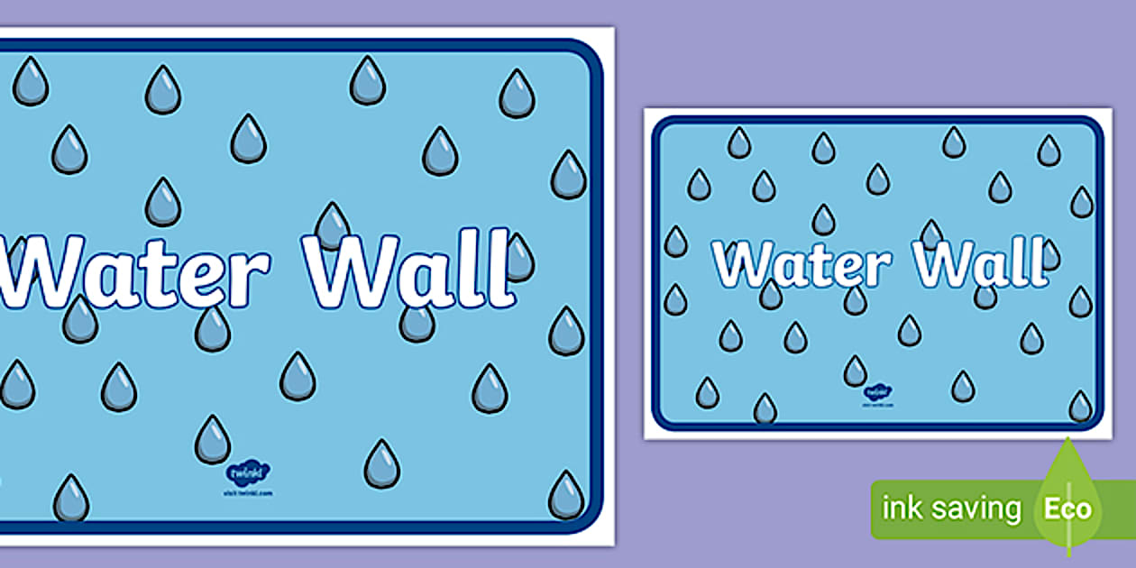 Cursive Water Wall A4 Sign (teacher made) - Twinkl