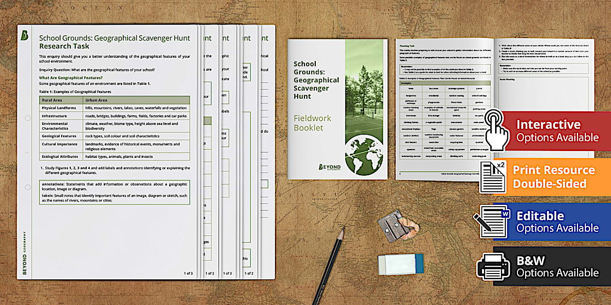 School Grounds: Geographical Scavenger Hunt Fieldwork Booklet