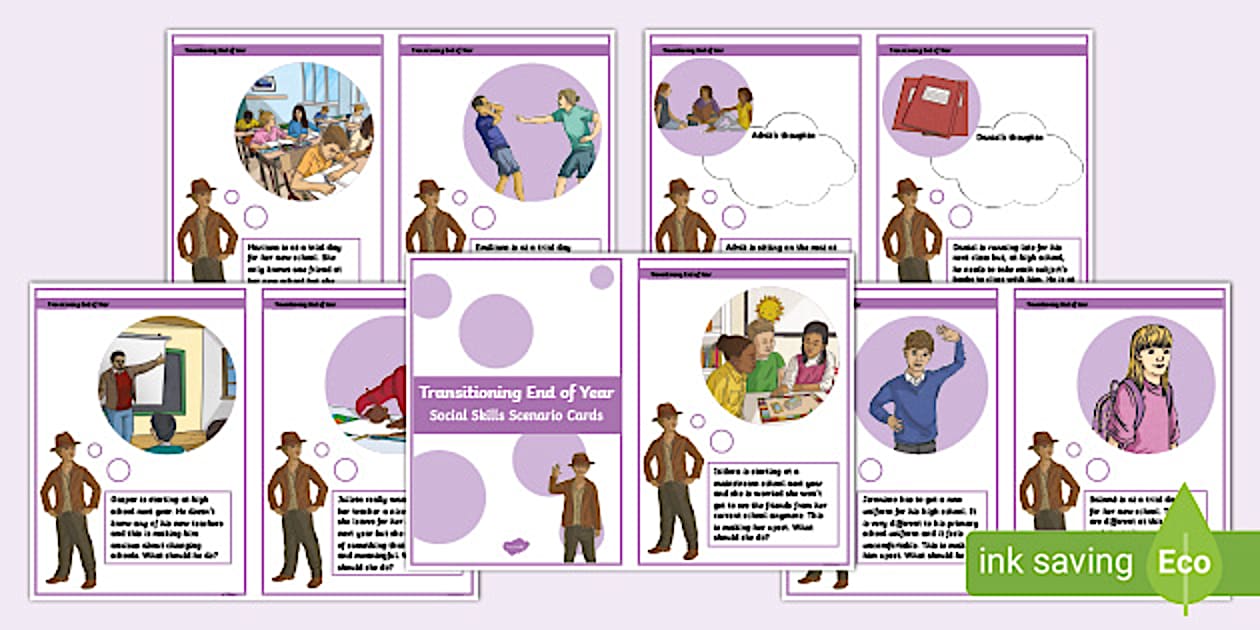Transitioning End of Year: Social Skills Scenario Cards