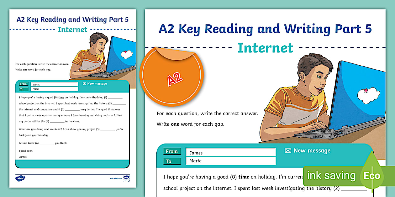 A2 Key (KET) - Reading and Writing Part 5 (Internet)
