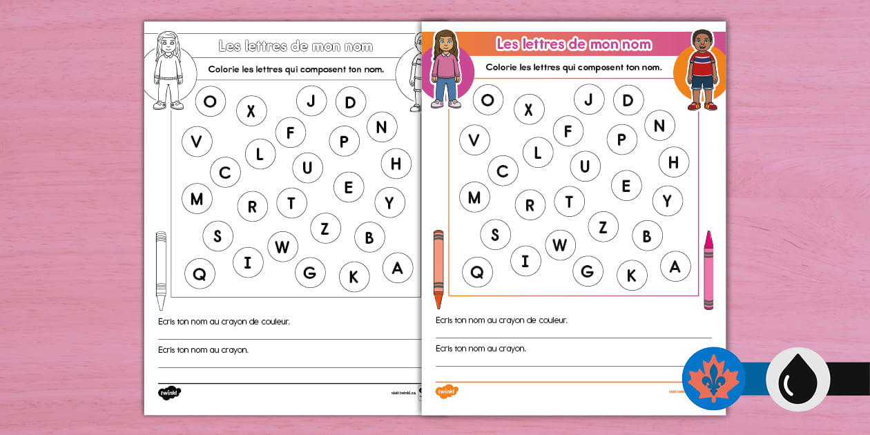 The Letters in My Name Activity French