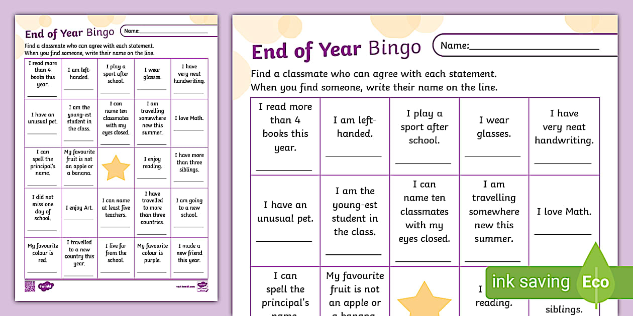 End of Year Class Bingo (Teacher-Made) - Twinkl