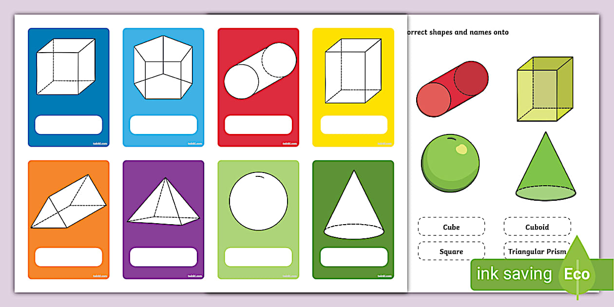 3D shape Matching Activity (teacher made) - Twinkl