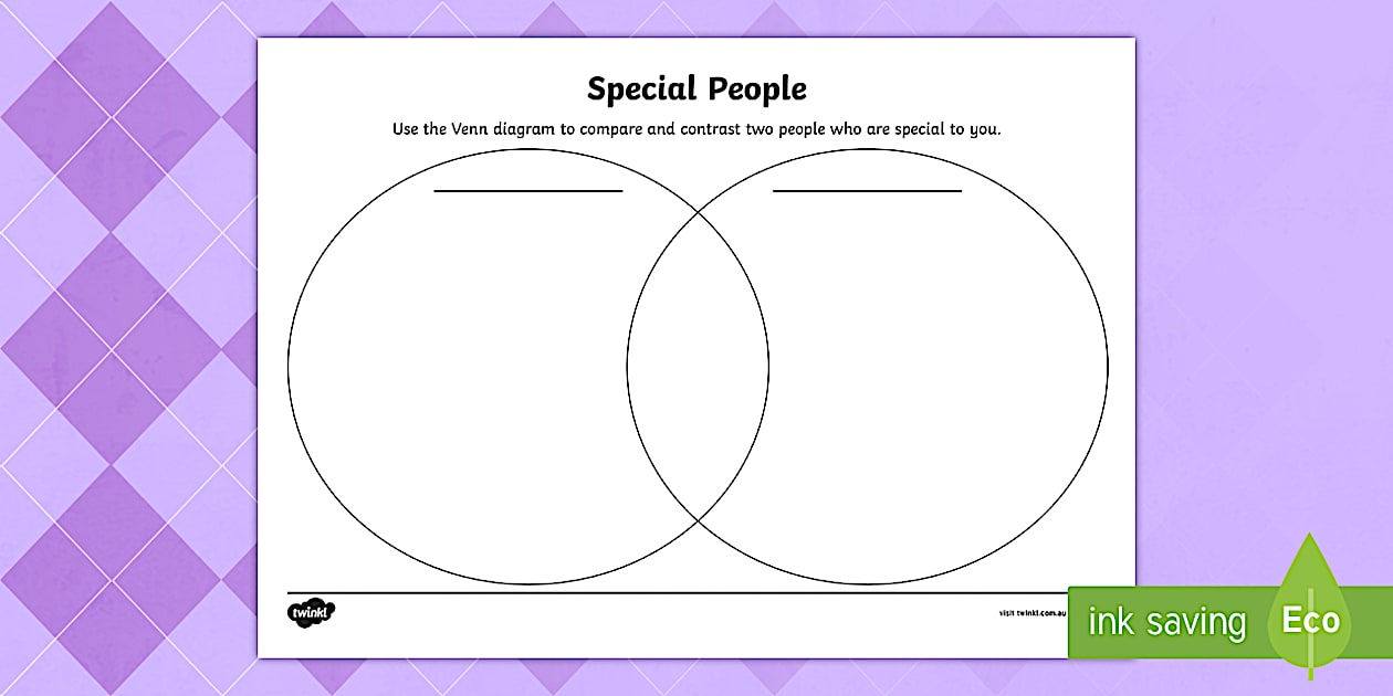 Special People Venn Diagram Worksheet (teacher made)