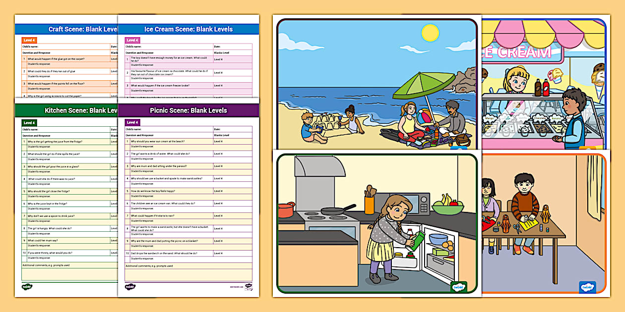 Oral Language: Blanks Level 4 Questions Resource Pack