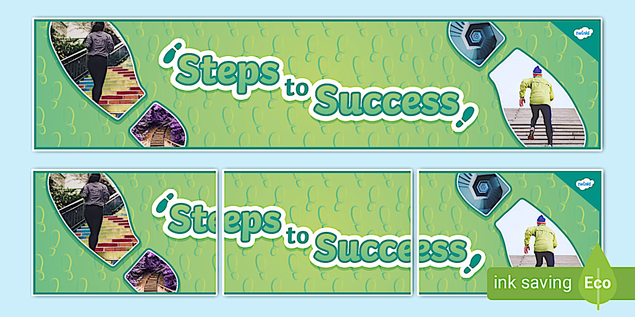 Steps to Success Photo Display Banner (teacher made)
