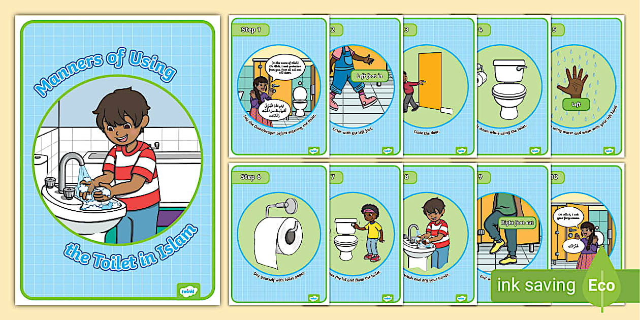 Manners of Using the Toilet in Islam Display Posters