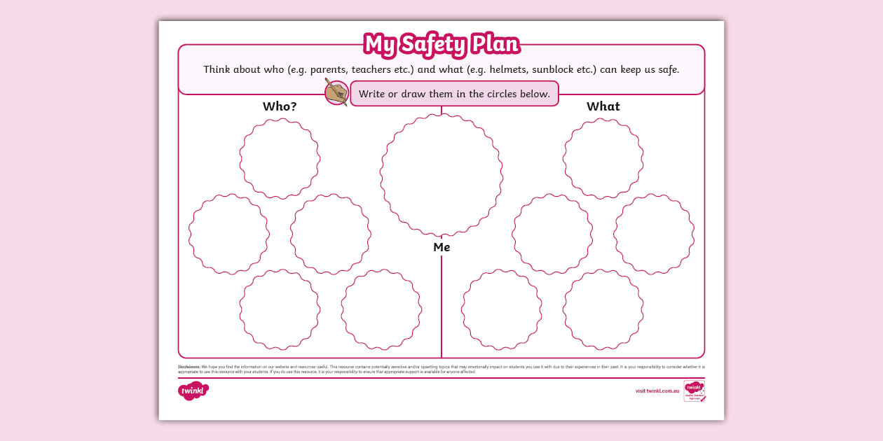 My Safety Plan (teacher made) - Twinkl