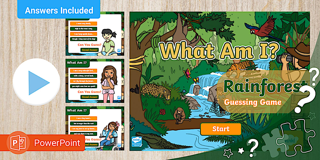 What Am I? Rainforest Guessing Game PowerPoint - Puzzles