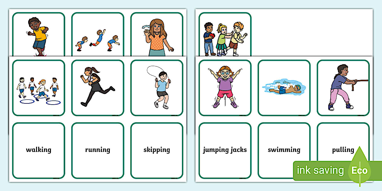 Actions Matching Game (Teacher-Made) - Twinkl